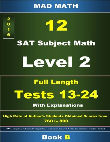 L-2 Tests 13-24 Book B (Mad Math Test Preparation) 9781514736821 Free ...