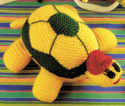 Home Printed Knitting Pattern - Tortoise Cuddly Soft Toy 30cm Long ...