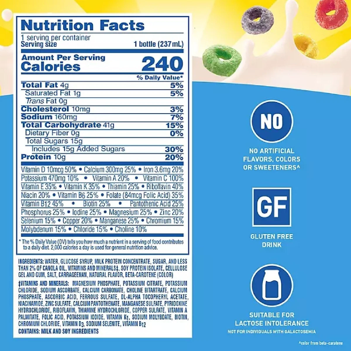 Fruit Loops Nutrition Label