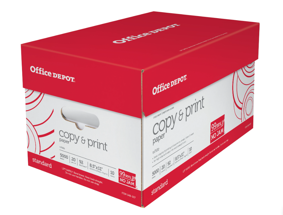 Office Depot® Multi-Use Printer & Copy Paper, 10 Reams, 8.5x11", 5000 ...
