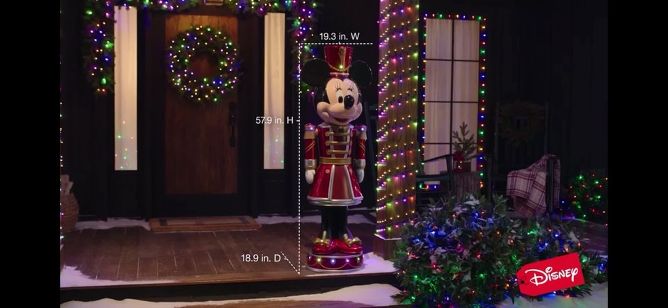 Holiday Minnie Mouse Nutcracker Holiday Yard Decoration Animatronic ...
