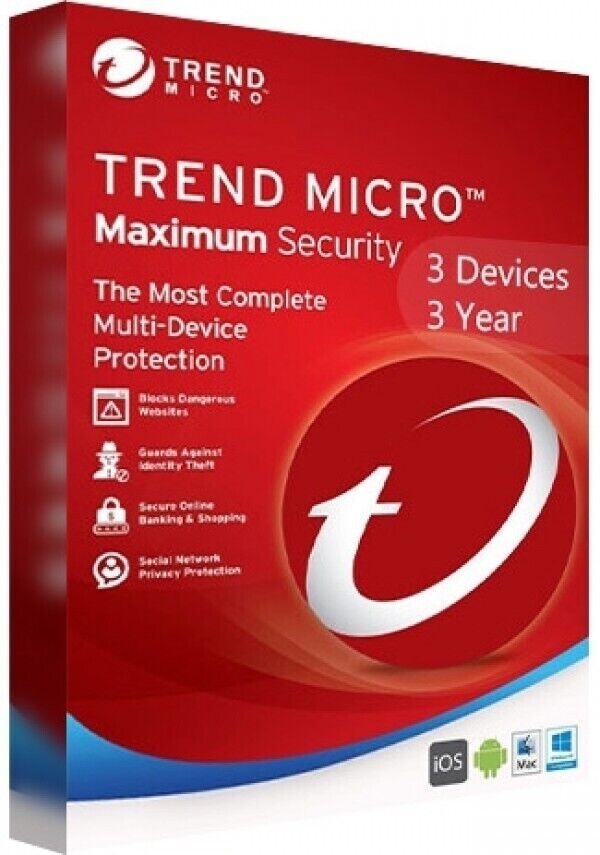 TREND MICRO MAXIMUM SECURITY 2025 1, 3, 5, 10 DEVICE 1, 2, 3 YEAR SAME DAY EMAIL | eBay