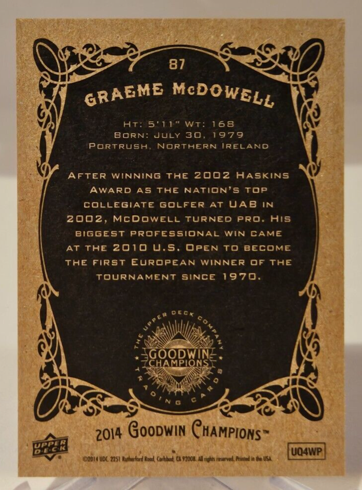 2014 Goodwin Champions GRAEME MCDOWELL #87 ROOKIE | eBay