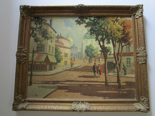 FINEST JACOB RICHARD PAINTING ANTIQUE CITY URBAN WPA STYLE AMERICAN ...