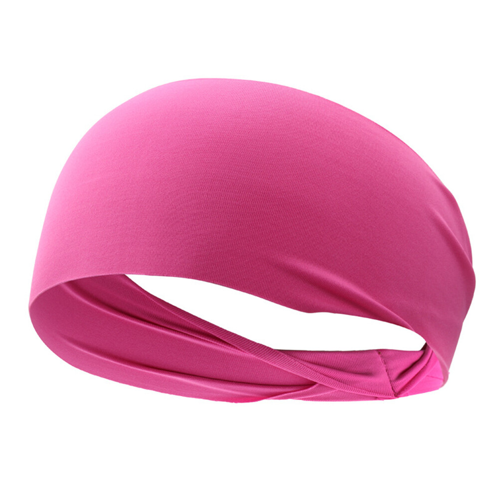 Forehead Sweatband Non-Slip Breathable High-Elastic for Men Women (Rose ...