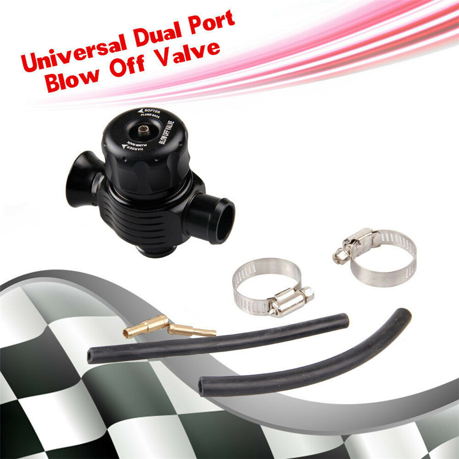 1x Car Dual Port Blow Off Turbo Bov Valve Diverter Valve 25mm Black ...