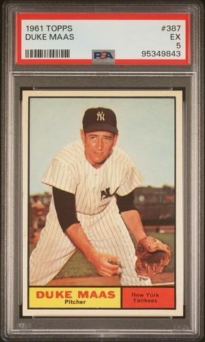 1961 Topps - #387 Duke Maas PSA 5 EX | eBay