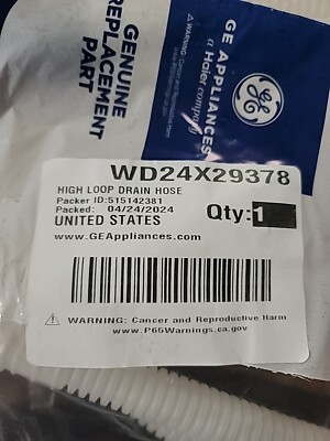 New Genuine OEM GE Dishwasher High Loop Drain Hose WD24X29378 | eBay