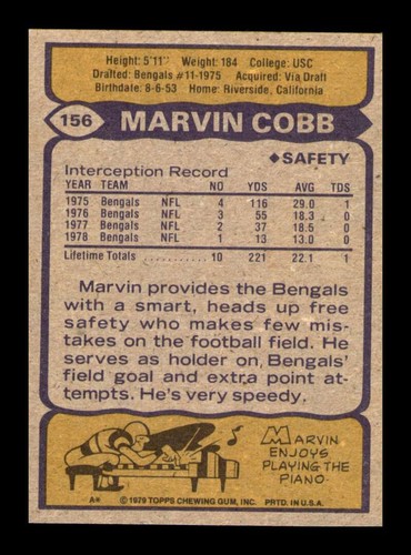 1979 Topps - #156 Marvin Cobb for sale online | eBay