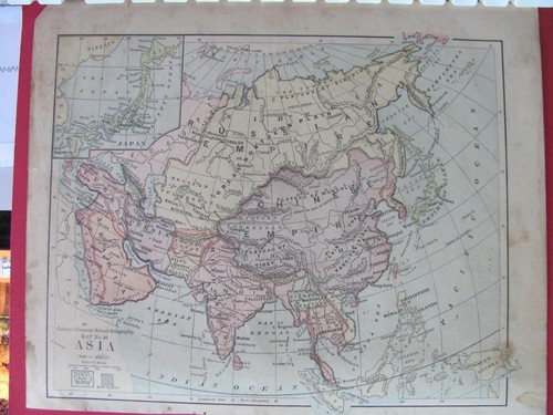 ASIA CHINA INDIA PERSIA RUSSIA AFGANISTAN ARABIA JAPAN 1880 COLORED ...