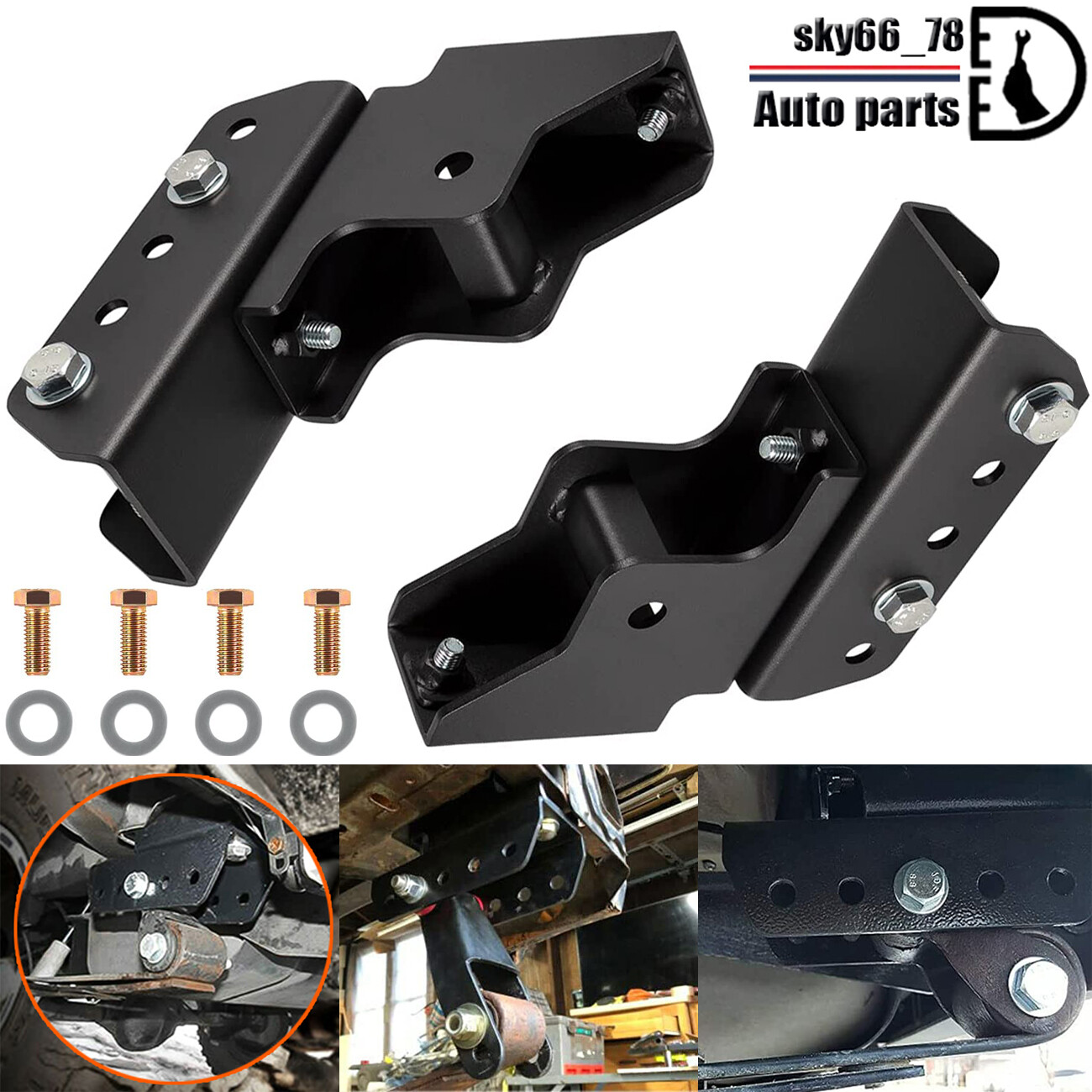 1.5" Rear Shackle Relocation Kit For 1984-2001 Jeep Cherokee XJ 2WD 4WD ...