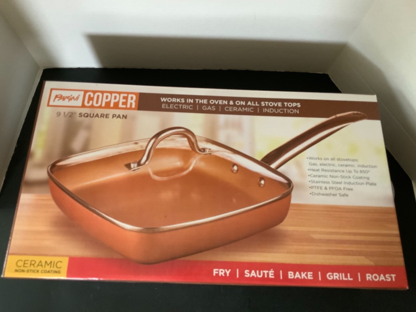 Parini Copper 4 pc set 5 Qt. Dutch Oven 3 qt sauce Pan AIR FRYER Sq ...
