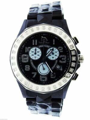 Men's Techno Master Black Ceramic Watches 1.00ct Diamonds Watch | eBay