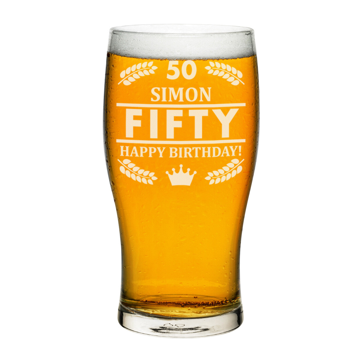 Personalizado Vaso de Pinta Corona Edad Trigo Cerveza Artesanal Cider ...