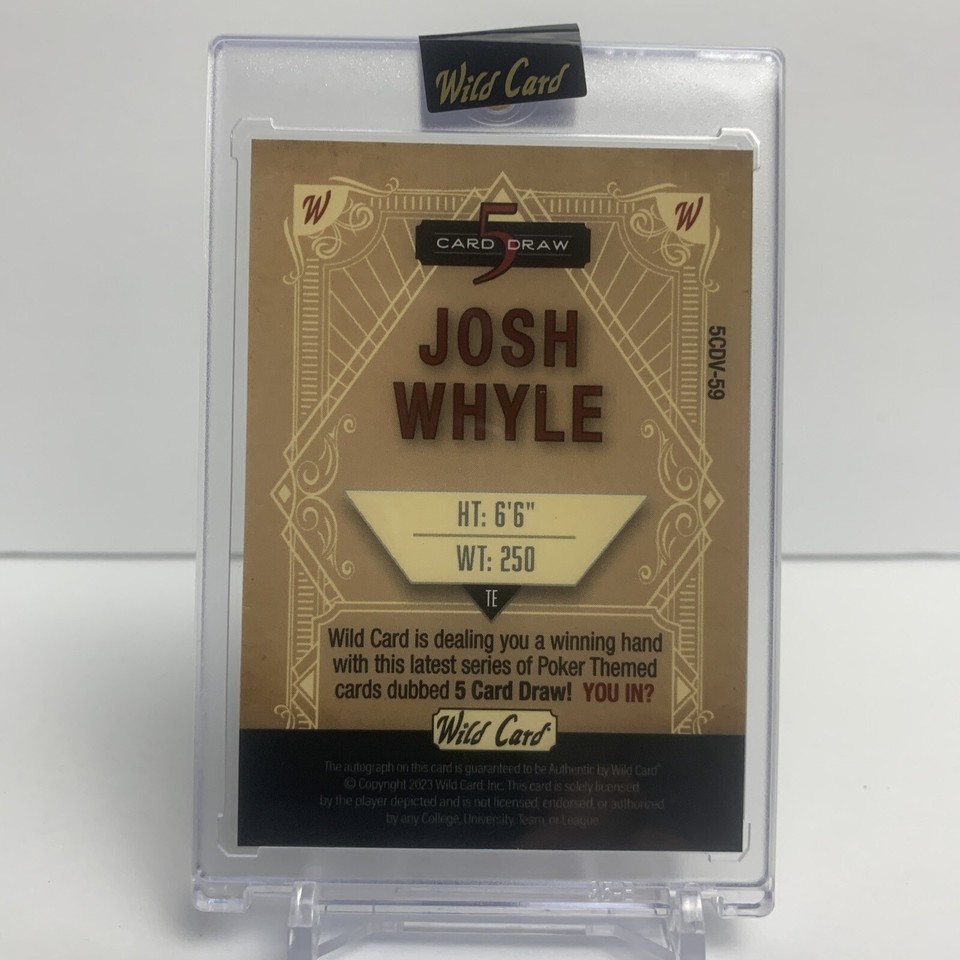 Josh Whyle 2023 Wild Card 5 Card Draw Rookie RC Auto 2/2 - TENNESSEE ...