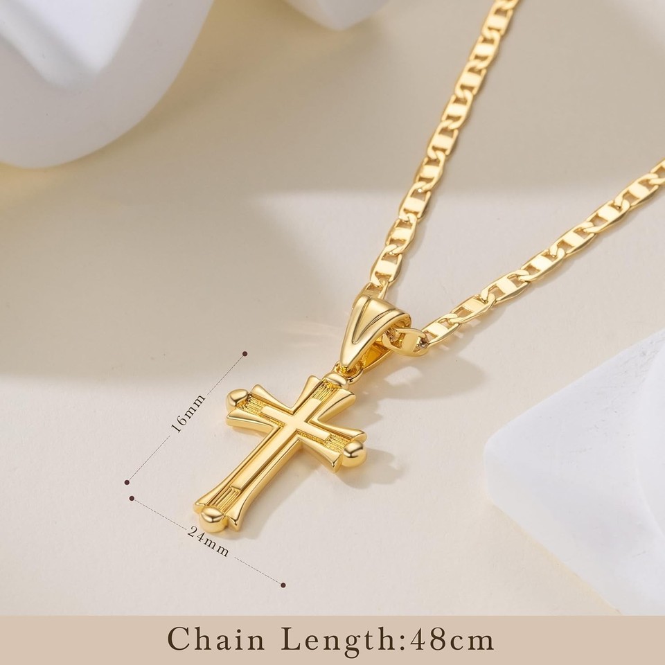 Cross Necklace for Women 14K Gold Cross Necklaces for Women Double ...