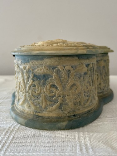 Vintage 1970's Genuine Incolay Stone Jewelry/Trinket Box Hand Crafted ...