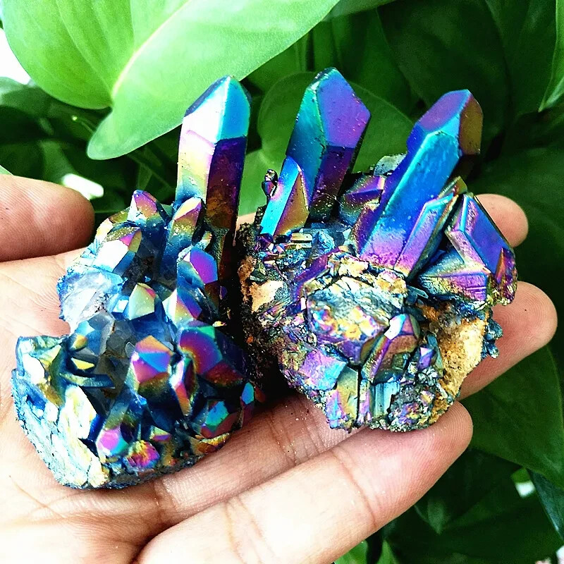 Natural Quartz Crystal Rainbow Titanium Cluster Mineral Specimen Reiki ...