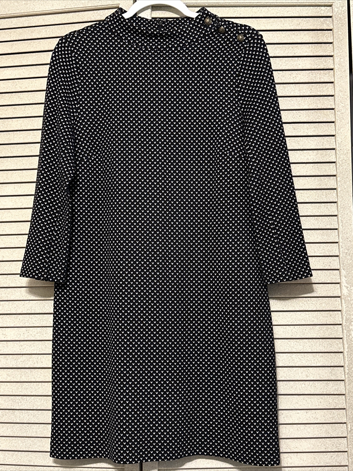 Talbots Sheath Knit Dress Black White Soft & Cozy Lon… - Gem