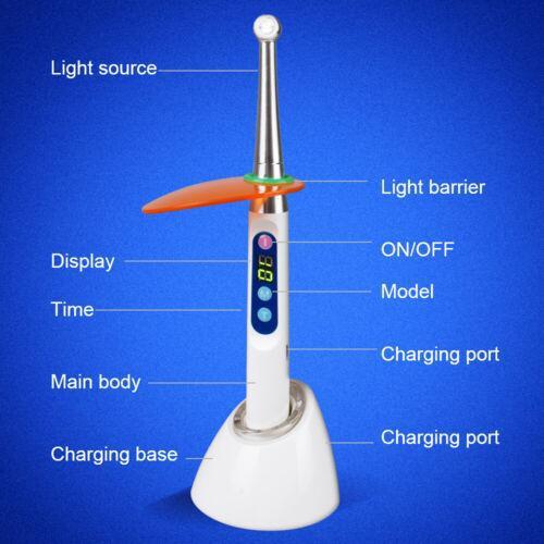 U Dental Cordless 1 Second LED Curing Light Cure Lamp 2300mw/cm2 USB ...