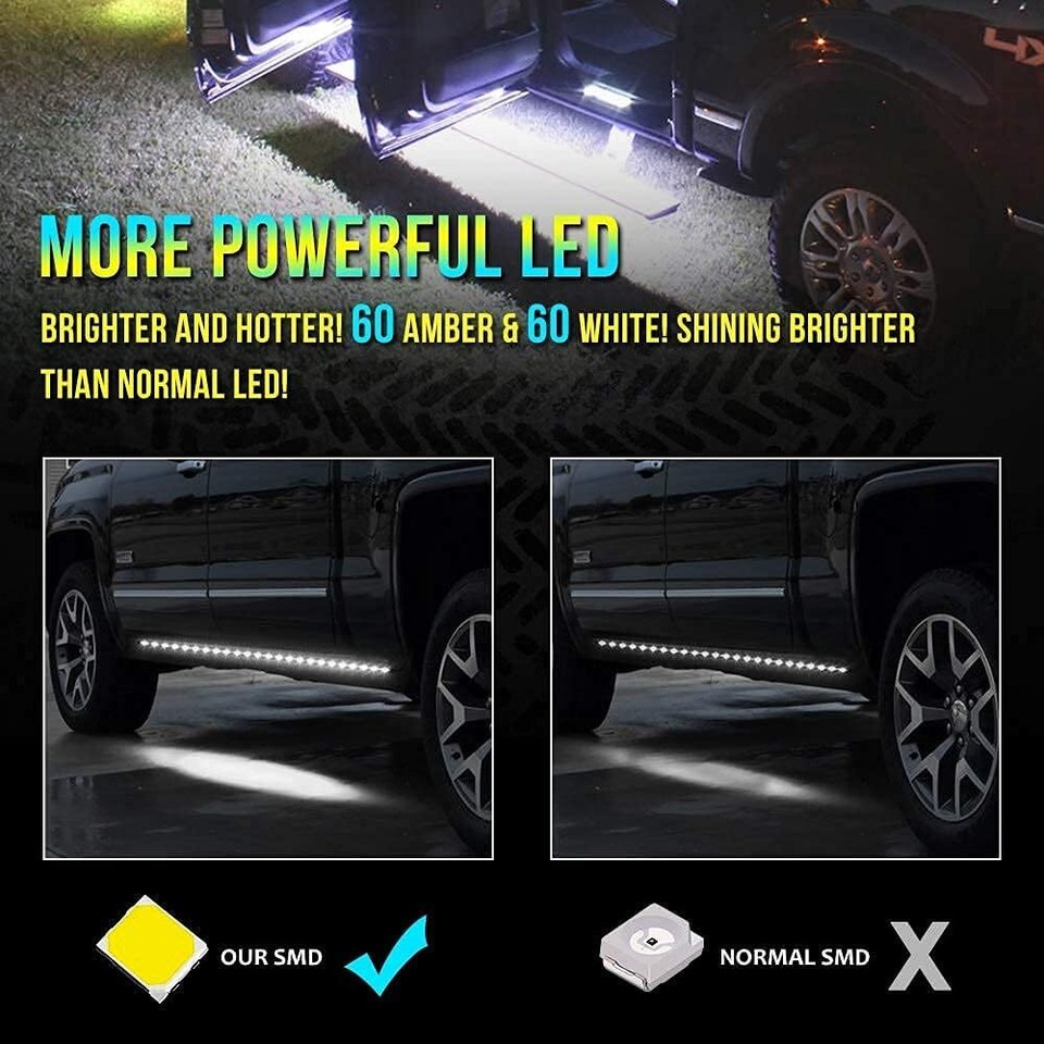 NEW 2X 70" Truck LED Running Board Lights Side Marker Kit White ...