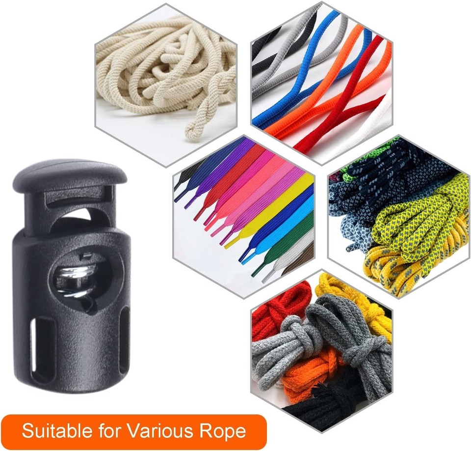 10 PCS Plastic Spring Cord Locks for Drawstring, Paracord Toggle ...