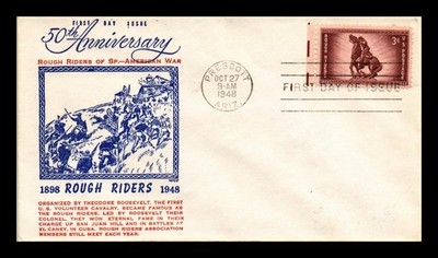 DR JIM STAMPS US COVER ROUGH RIDERS 50TH ANNIVERSARY FDC SCOTT 973 WCO ...