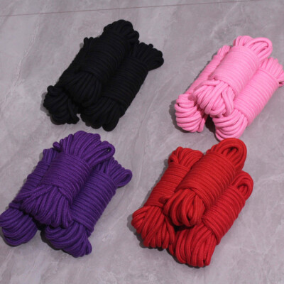 3 x 10 Meter Shibari Ropes Couples Soft 100% Cotton Black Pnk Purple ...