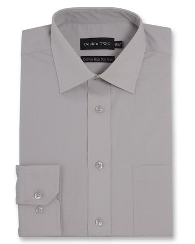 Double Two Men's Long Sleeved Cotton Rich Non Iron Shirt (4500) 18 ...