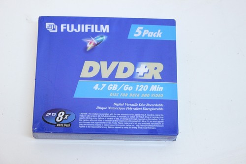 Fujifilm DVD-R 5 Pack 120 Min Blank Storage Media 4.7GB Disc for Data ...
