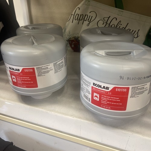 4 Bottles Ecolab 6101766 Aquanomic 2.0 Low-Temp Laundry Solid Detergent ...