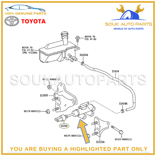 31420-37142 Genuine Toyota CYLINDER ASSY, CLUTCH MASTER 3142037142 OEM ...