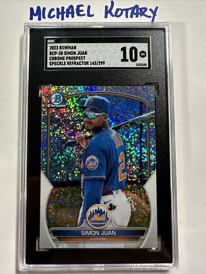 SIMON JUAN 2023 BOWMAN CHROME /299 SGC 10 Mets Bcp-38 | eBay