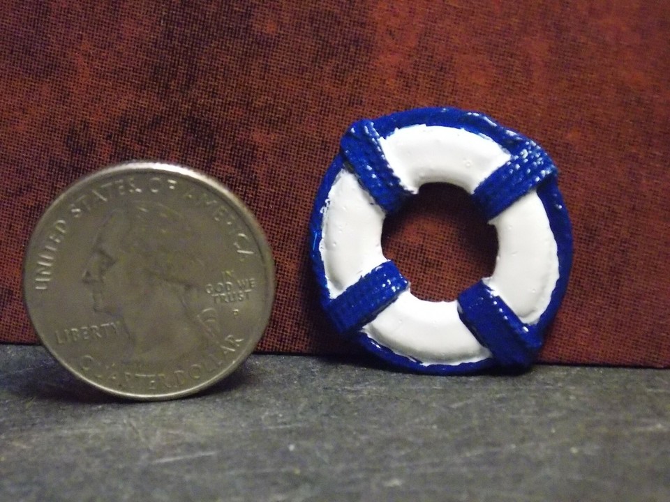 Dollhouse Miniature Nautical Life Preserver 1:24 inch scale ZK7 Dollys ...
