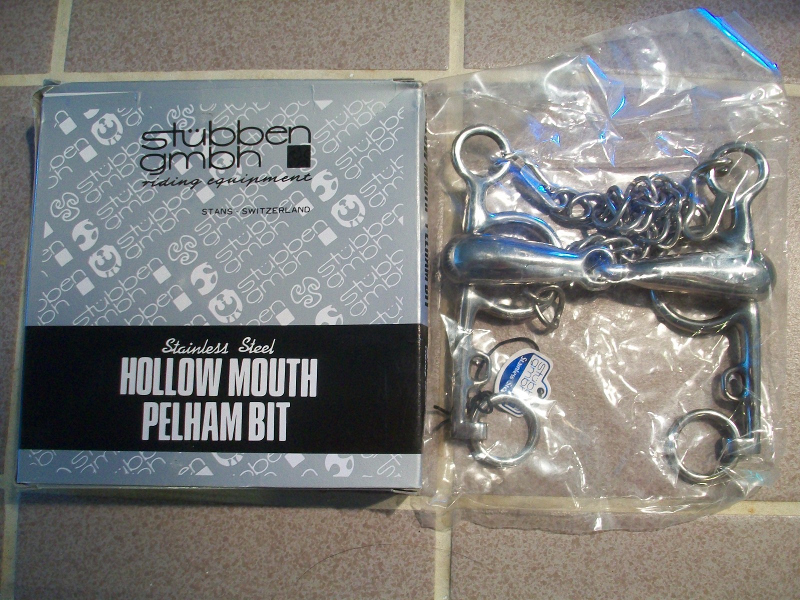 Stubben Hollow mouth Pelham Bit chain stainless steel 12.5 CM 4.9in or ...