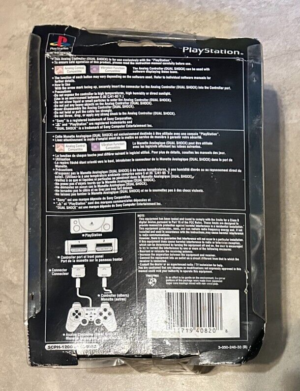 Sony Dualshock Clear Genuine PlayStation 1 PS1 Official Controller SCPH ...