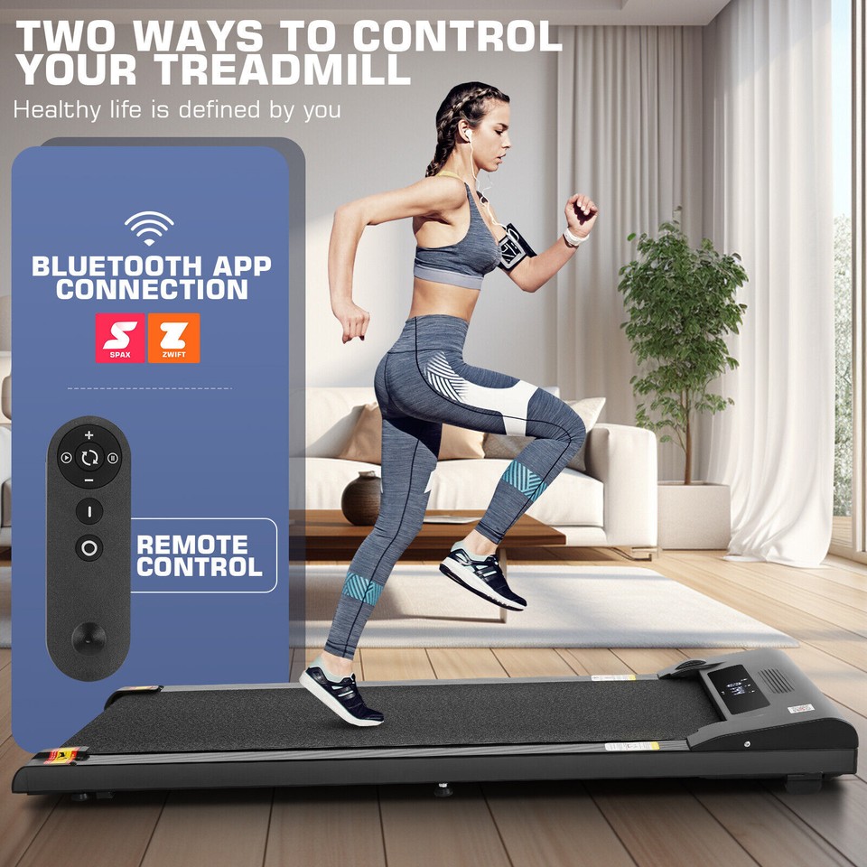 Treadmill Folding Running Walking Machine w/ App Control 2-in-1 for ...