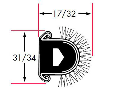 Universal Weatherstrip / 3-PC Beltline Window Sweep Molding 31/34 x 17/ ...
