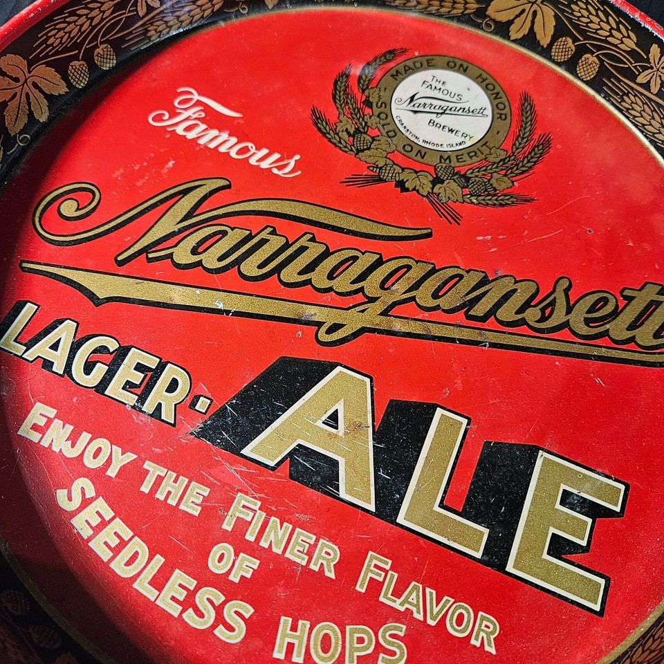Vintage/Antique Narragansett Lager Ale Metal Beer Tray Rhode Island USA ...