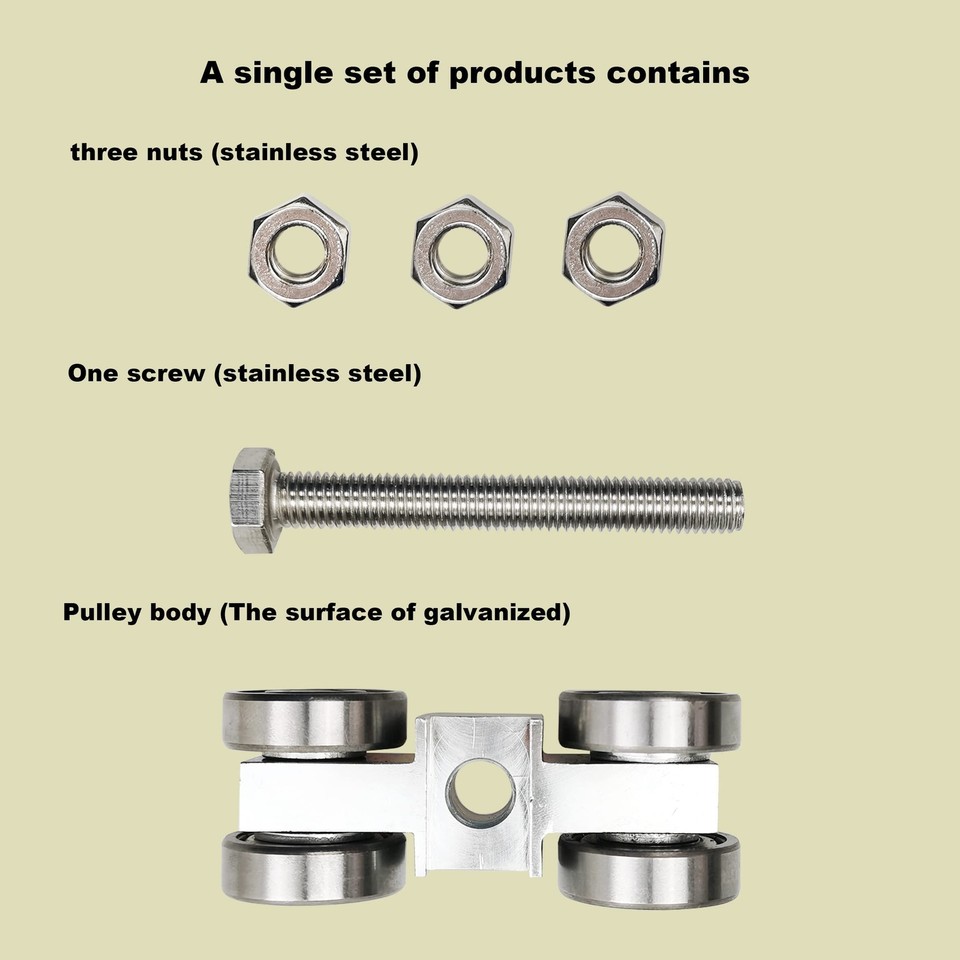 4 Wheel Heavy Duty Trolley Assembly with Silent M10 Bolt & 3 Nuts for ...