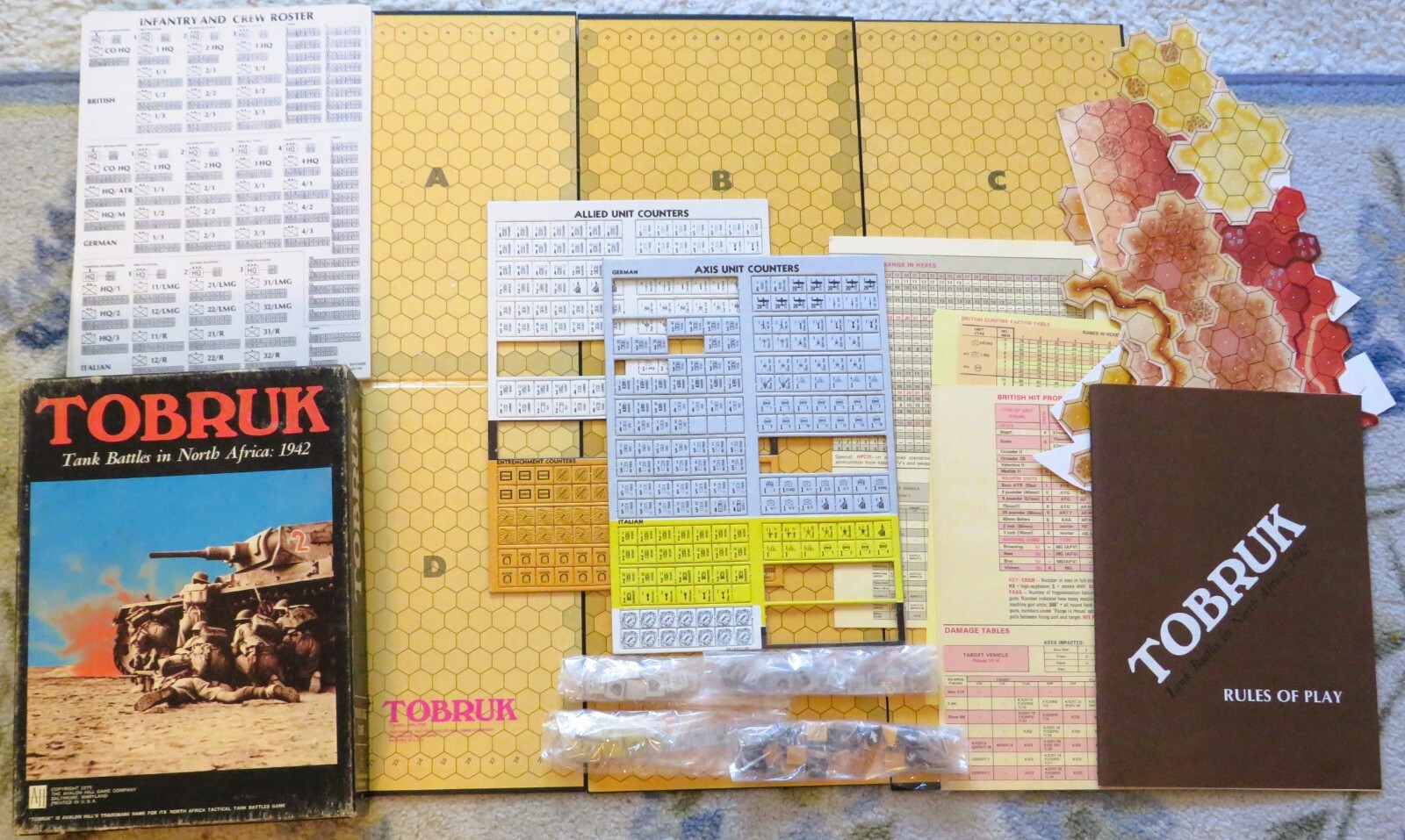 TOBRUK wargame by Avalon Hill, 80% UNPUNCHED, World War II, desert warfare 1942 | eBay