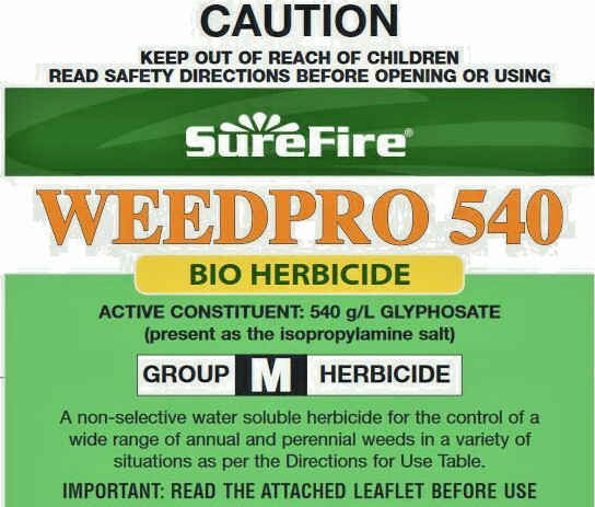 5lt Glyphosate Weed Killer 540g/l. 5lt Weedpro 540. Same as Roundup ...