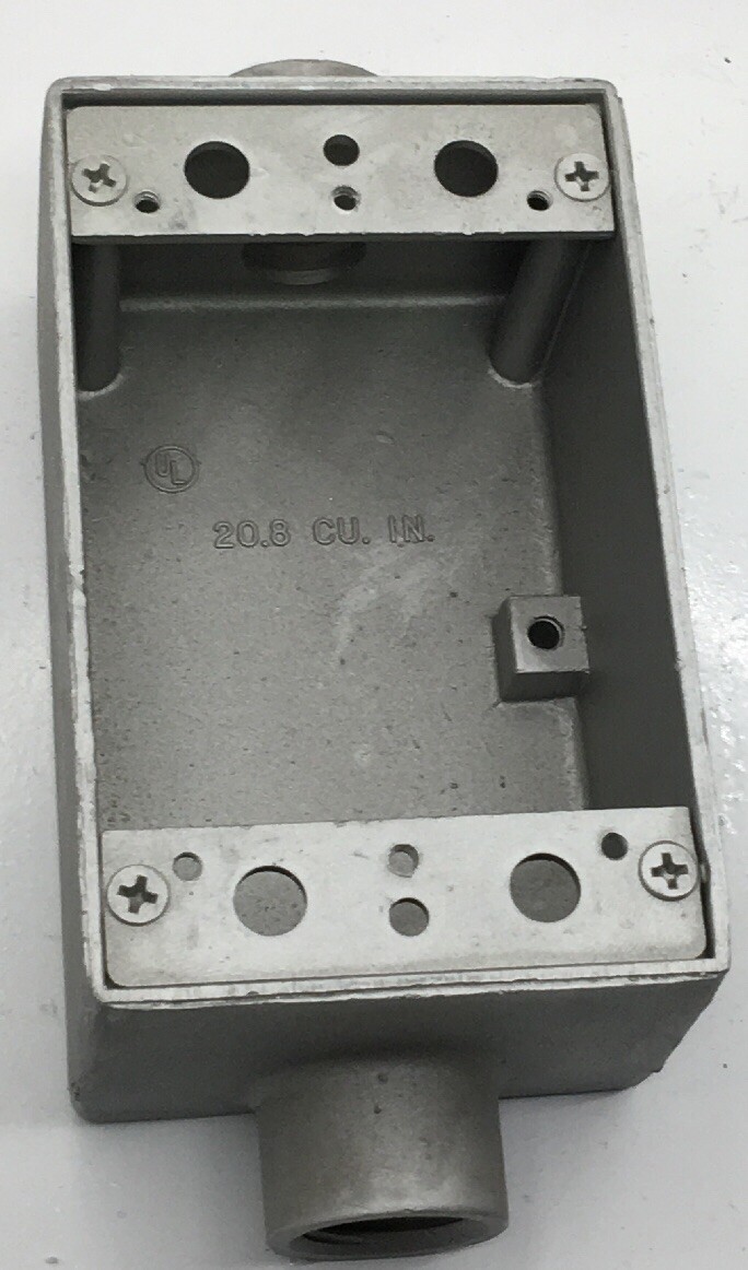 AFSC-1 RED DOT NO MOUNTING FEET 1/2-INCH SHALLOW SINGLE GANG DEVICE BOX ...