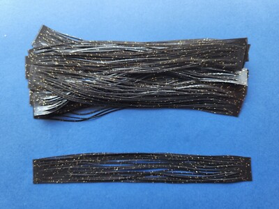 10 silicone Skirt Tabs Black / Chart Glitter T48 Fish Lure Spinnerbait ...