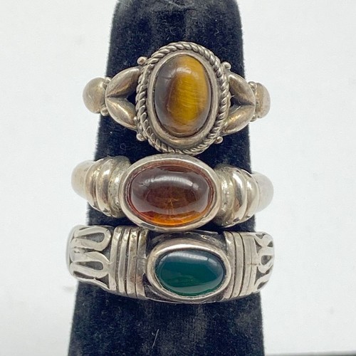Sterling Silver Gemstone Assorted Ring Jewelry Bundle 3pcs 10.0g | eBay
