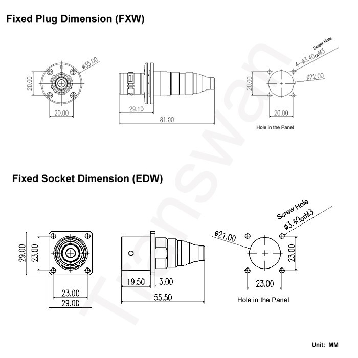 SMPTE311M 3K93C FXW & EDW with Tails 2 x SM Fibers & 5 x Wires, 5th GND ...