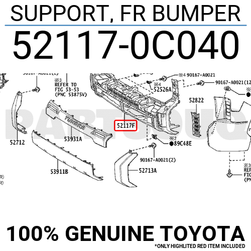 521170C040 Genuine Toyota SUPPORT, FR BUMPER 52117-0C040 | eBay