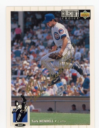 SIGNED BASEBALL CARD AUTO UPPER DECK UD CC 1994 TURK WENDELL CHICAGO ...