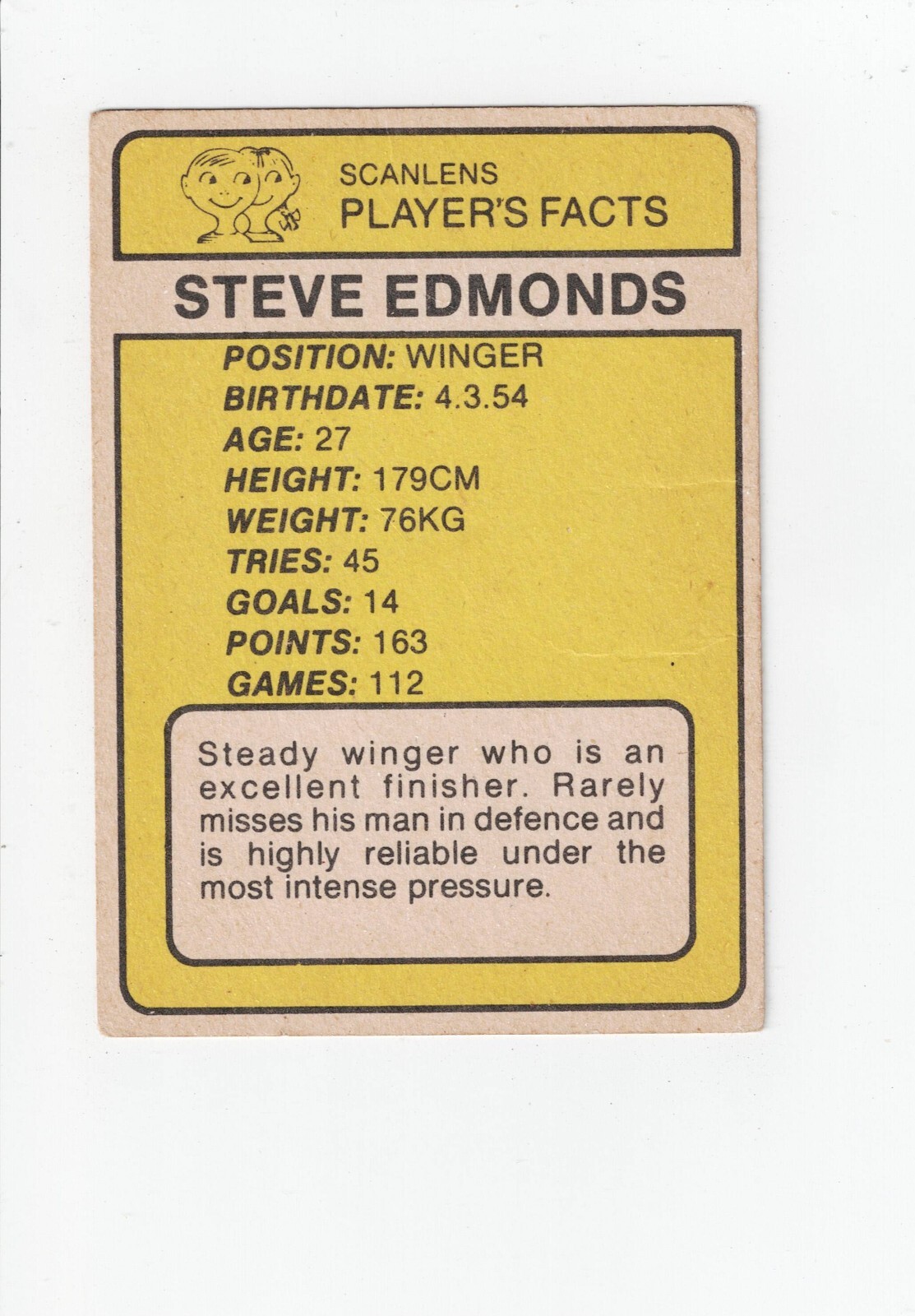 1981 Scanlens Rugby League Steve Edmonds #69 (Cronulla Sharks) | eBay ...