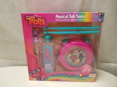 DreamWorks Trolls 4-Piece Musical Tub Tunes Bath Set with Drum and ...